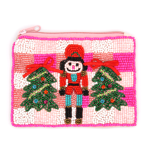 Nutcracker Bow Pink | Seed Beed Coin Purse Pouch – Southern Routes